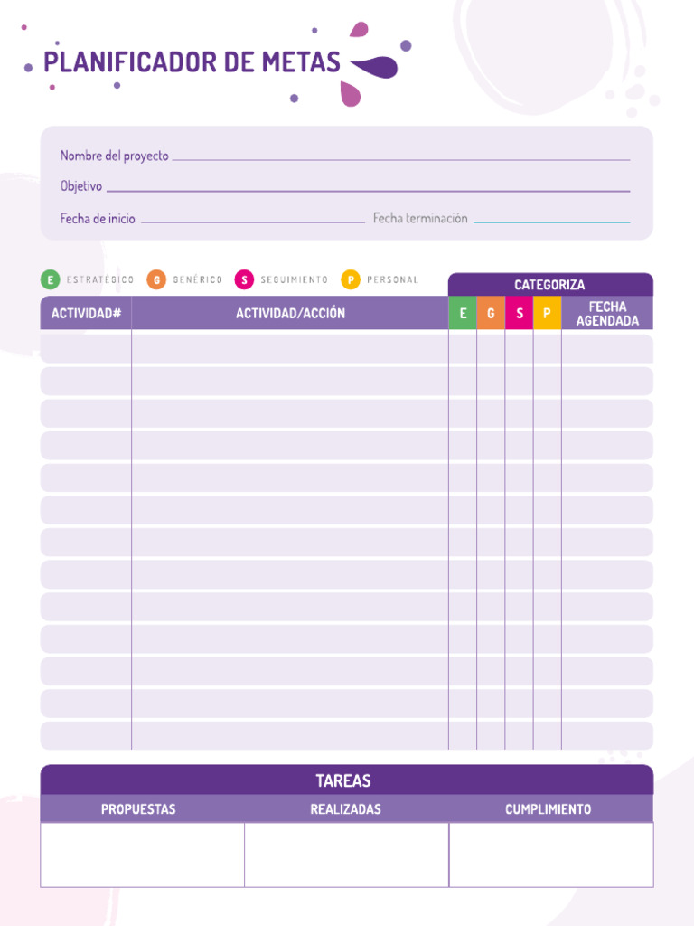Planificador de Metas | PDF