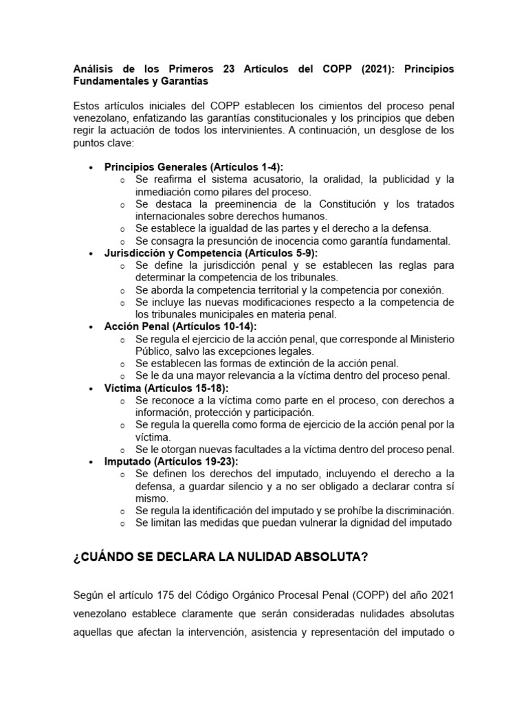 Análisis de Artículos del COPP 2021 | PDF | Debido al proceso | Juez