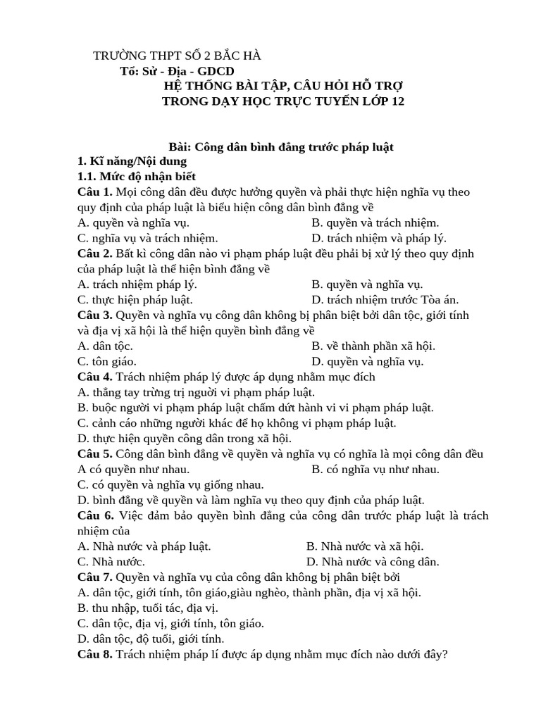 Cong Dan Binh Dang Truoc Phap Luat | PDF