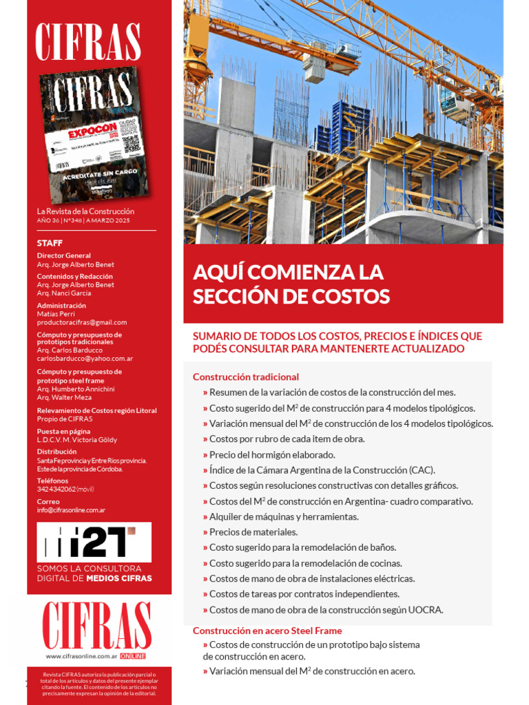 348 - Revista CIFRAS Digital Marzo 2025 - Costos-1 | PDF