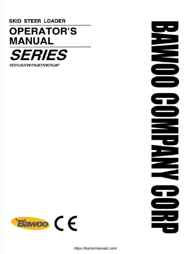 Bawoo V VJ 57 67 87 Skid Steer Loader Operators Manual PDF | PDF ...