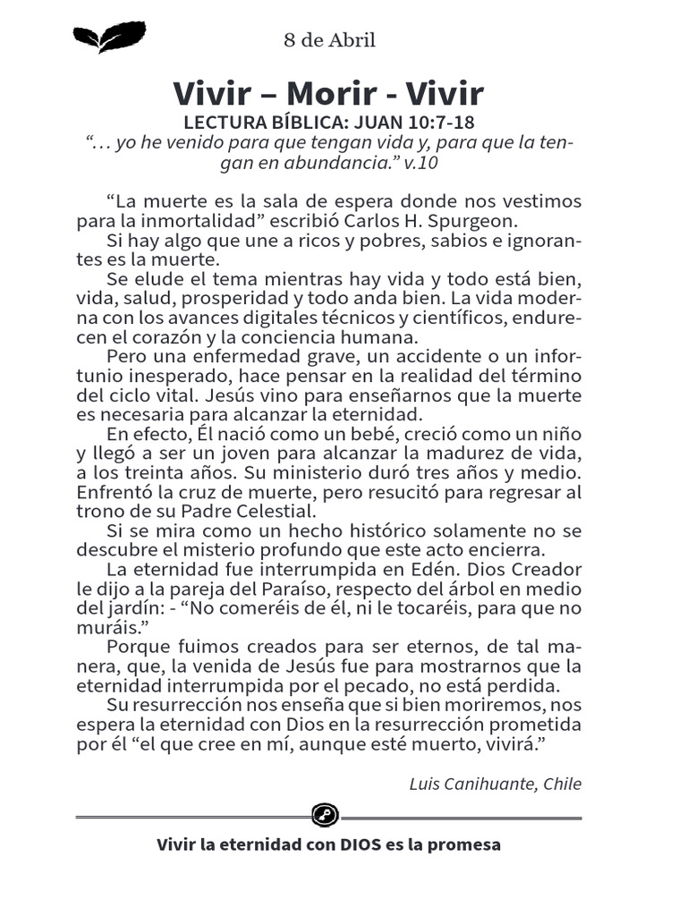 Vivir - Morir - Vivir | PDF