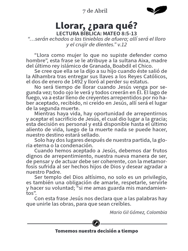 Llorar, ¿Para Qué | PDF