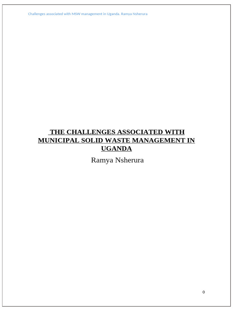 MSW Management Challenges in Uganda | PDF | Waste Management ...