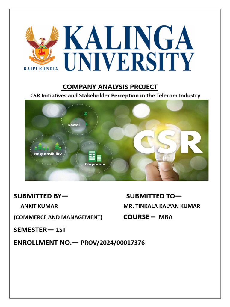 CSR Initiatives and Stakeholder Perception in The Telecom Industry ...