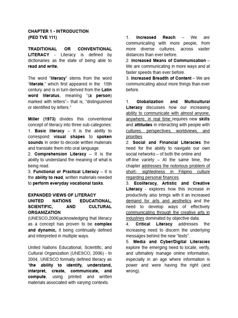 Understanding Traditional Literacy Concepts | PDF | Literacy | Money