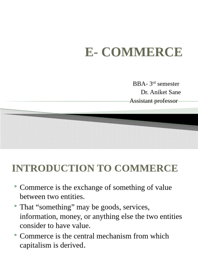 E-Commerce Unit 1 | PDF | E Commerce | Analytics