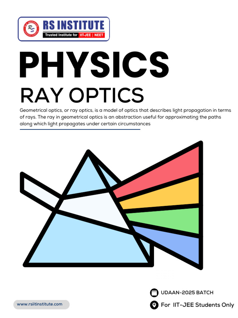 Ray Optics Guide for IIT-JEE Students | PDF | Optics | Reflection (Physics)