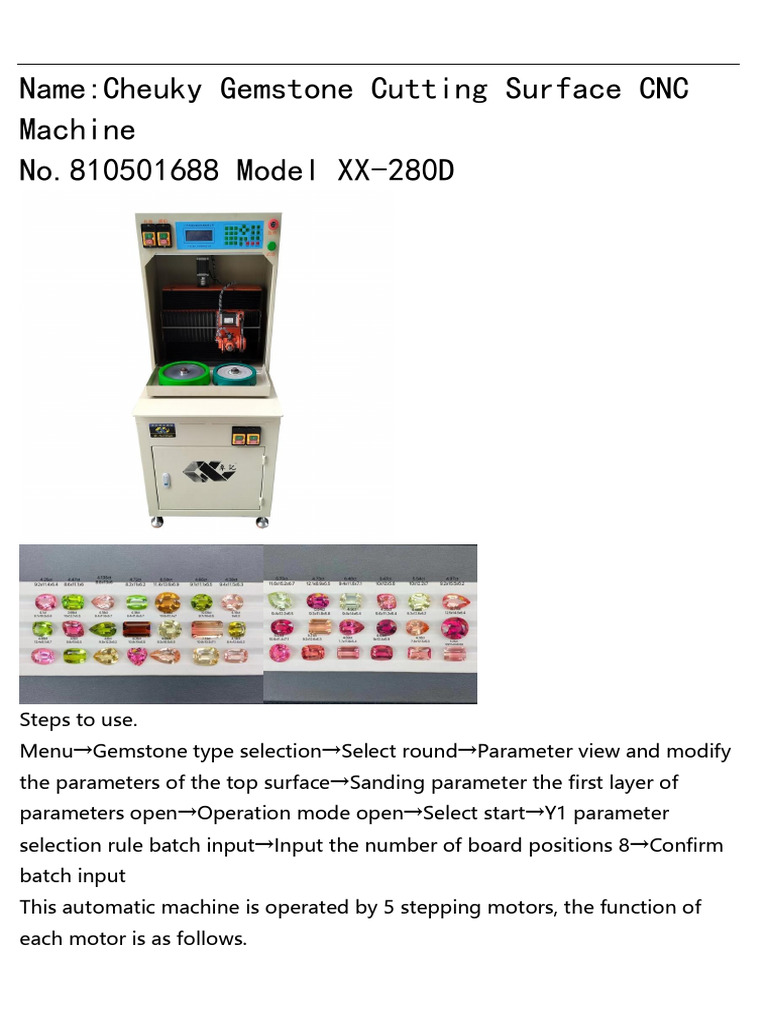 Cheuky CNC Gemstone Cutting Guide | PDF | Numerical Control
