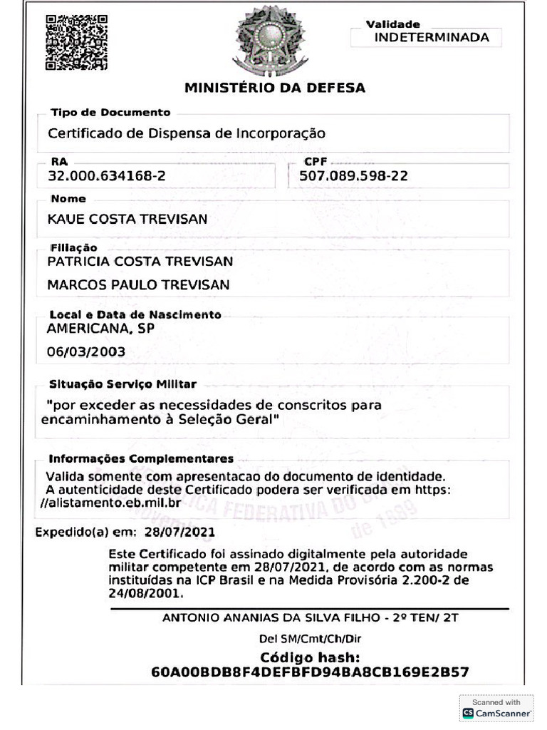 Certificado Militar | PDF