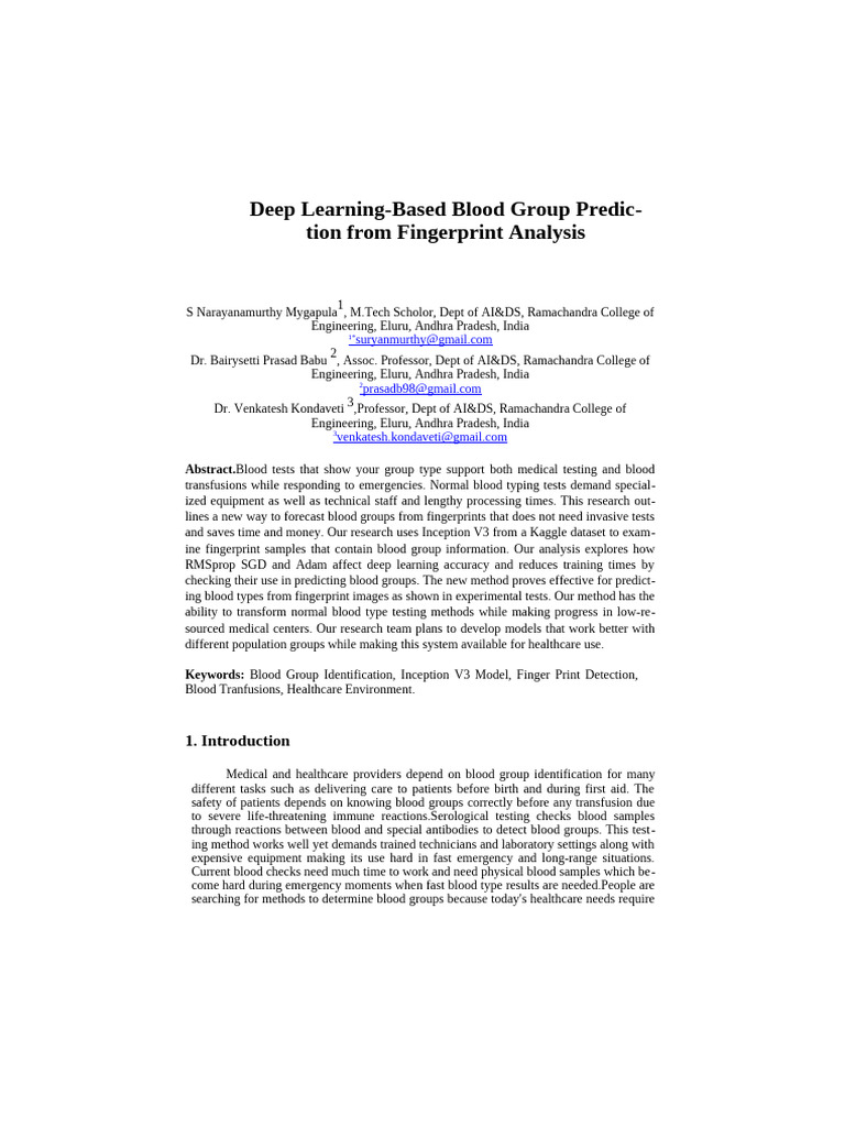Springer - Paper - Template - Blood - Group Detection | PDF | Deep ...