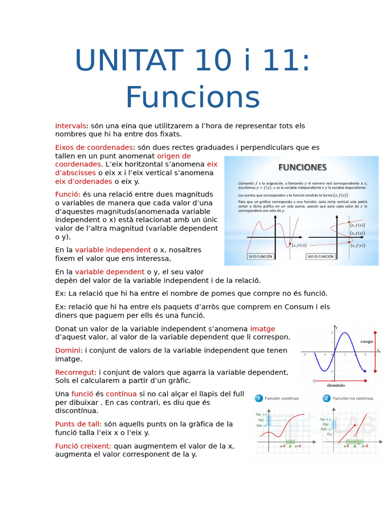 Vocabulari Tema 10-11, Funcions | PDF