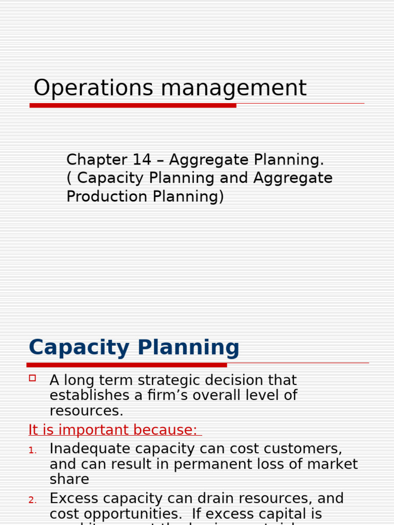 Chapter 14 Aggregate Planning | PDF | Demand | Production And Manufacturing