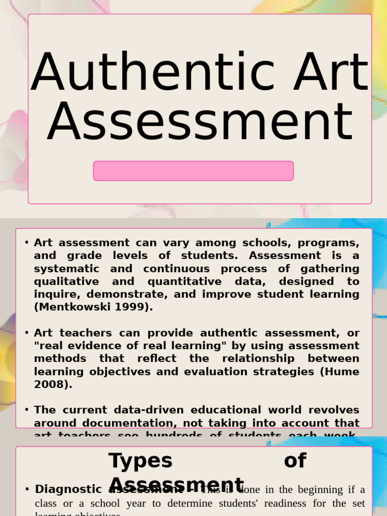 Authentic Art Assessment | PDF | Educational Assessment | Procedural ...