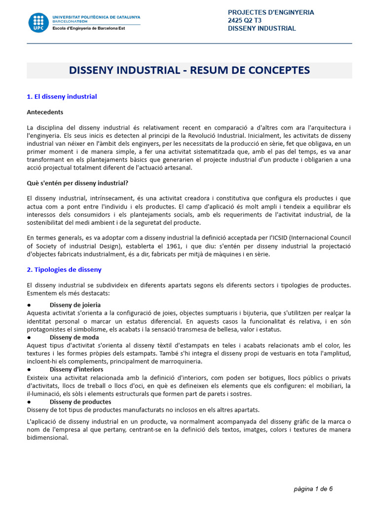 Resum Disseny Industrial | PDF