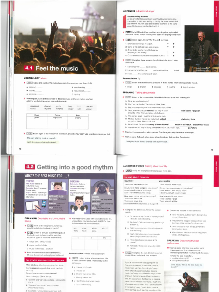 Feel The Music and Countable and Uncountable Nouns | PDF