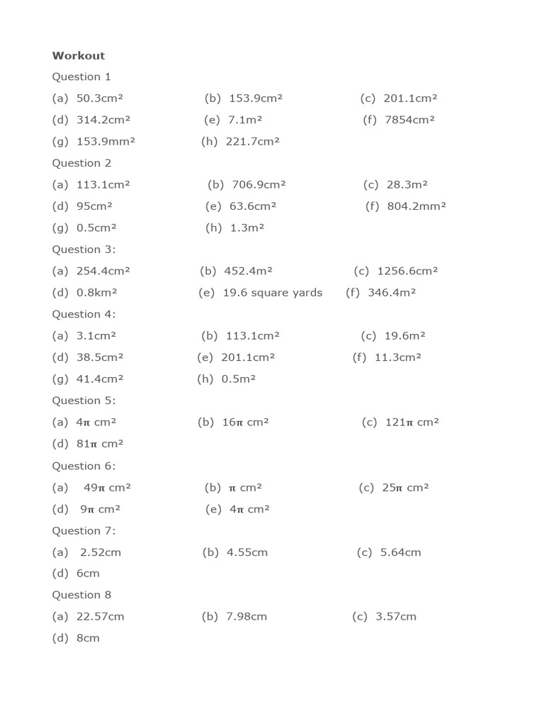 Area Circle Pdf