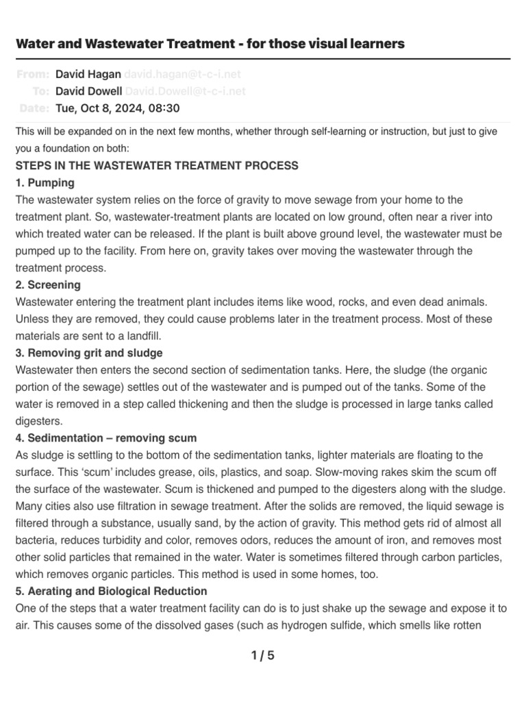 Water Treatment Process | PDF | Water Purification | Sewage Treatment