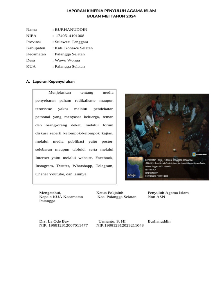 Laporan Penyuluh Burhan Mei | PDF