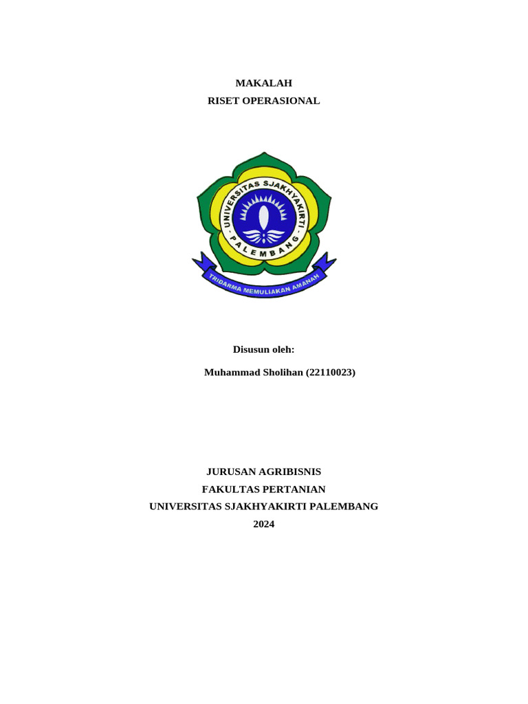 RISET OPERASIONAL | PDF