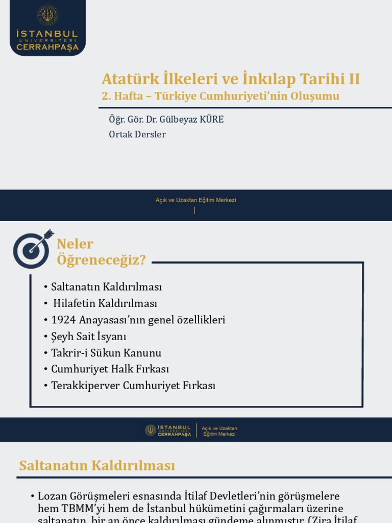 Atatürk İlkeleri Ve İnkılap Tarihi II (II. Hafta) | PDF