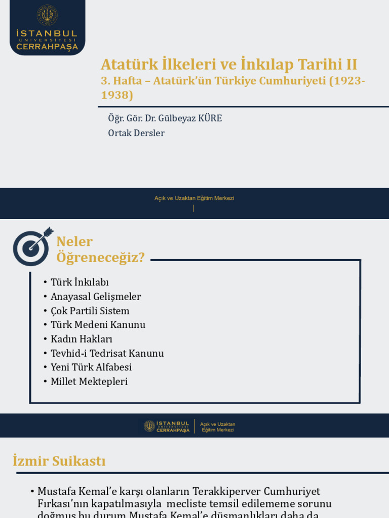 Atatürk İlkeleri Ve İnkılap Tarihi II (3. Hafta) | PDF