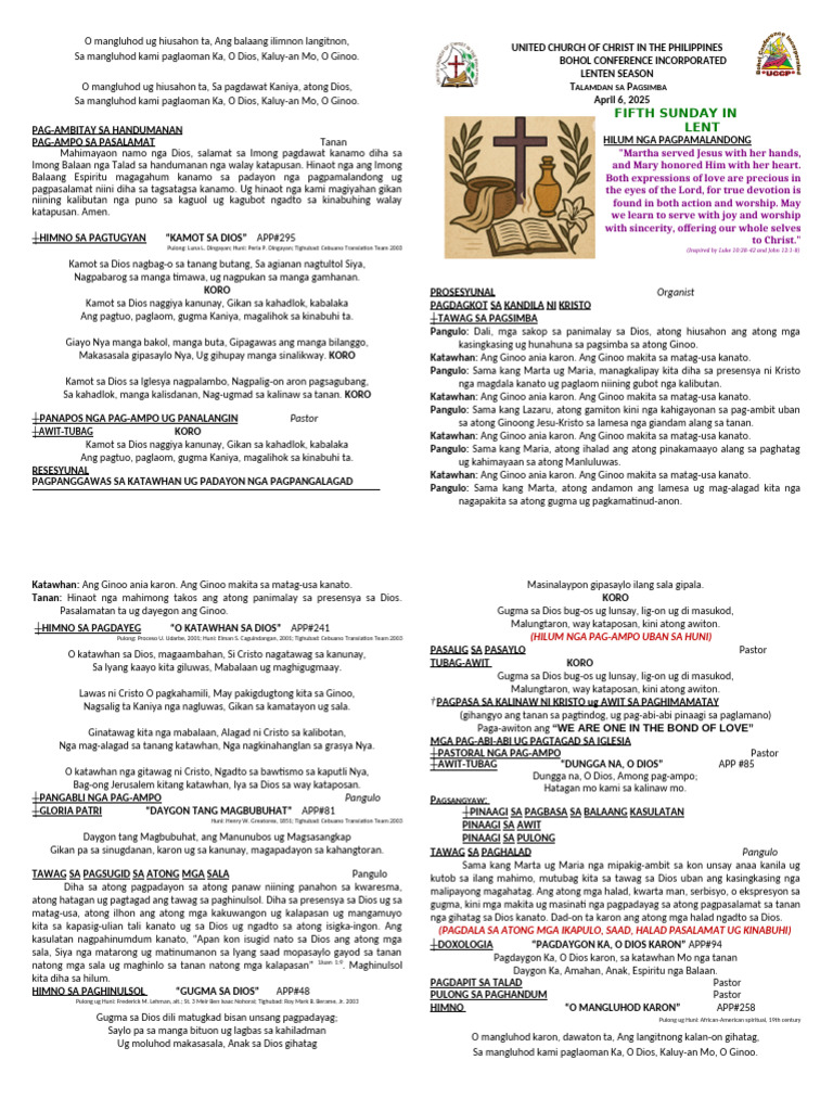 April 6, 2025 Talamdan Sa Pagsimba | PDF