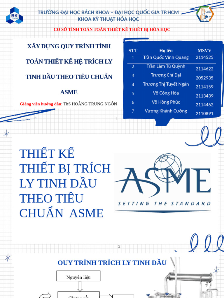 Nhóm 7-L03-Xây dựng quy trình tính toán thiết kế hệ trích ly tinh dầu theo tiêu chuẩn ASME | PDF