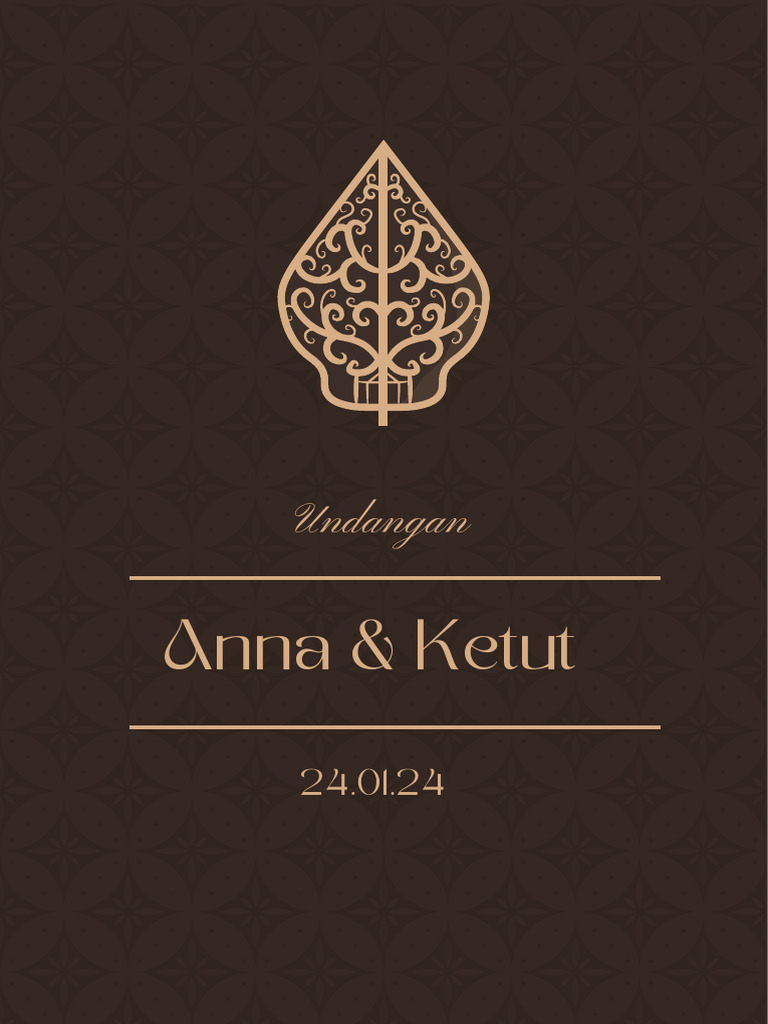 Cokelat Elegan Ilustratif Batik Undangan Pernikahan - 20250404 - 223225 ...