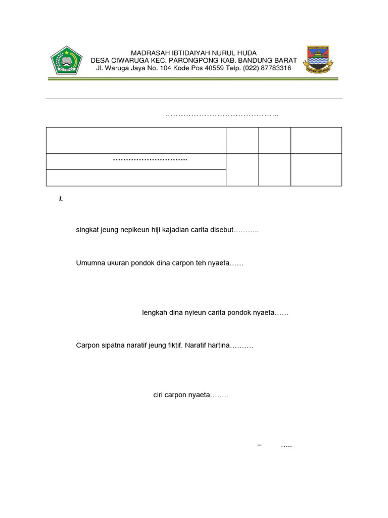 PTS Sunda Kelas 6 SMT 1 Fix | PDF