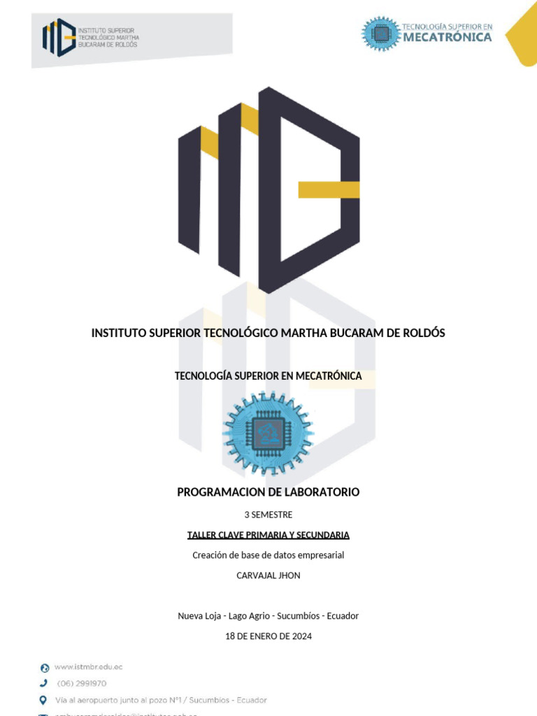 Instituto Superior Tecnológico Martha Bucaram de Roldós | PDF