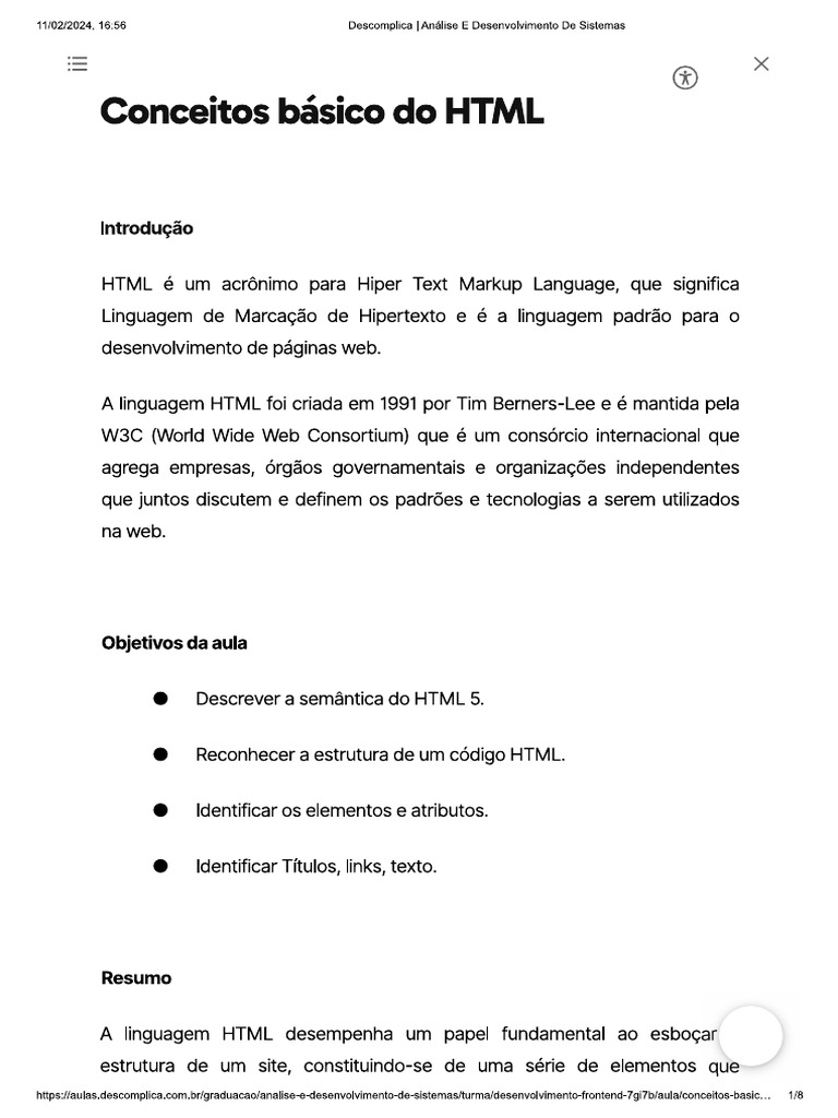 Conceitos Básico Do HTML | PDF