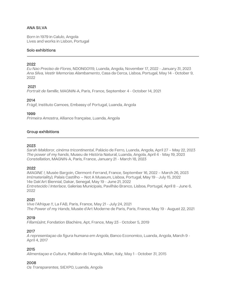 Alambamento - Ana Silva CV | PDF