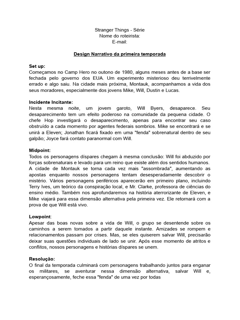 De Sing Narra Tivo Stranger Things | PDF