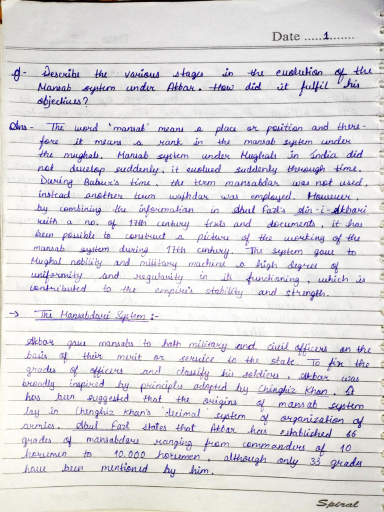 Mansab System Under Akbar | PDF