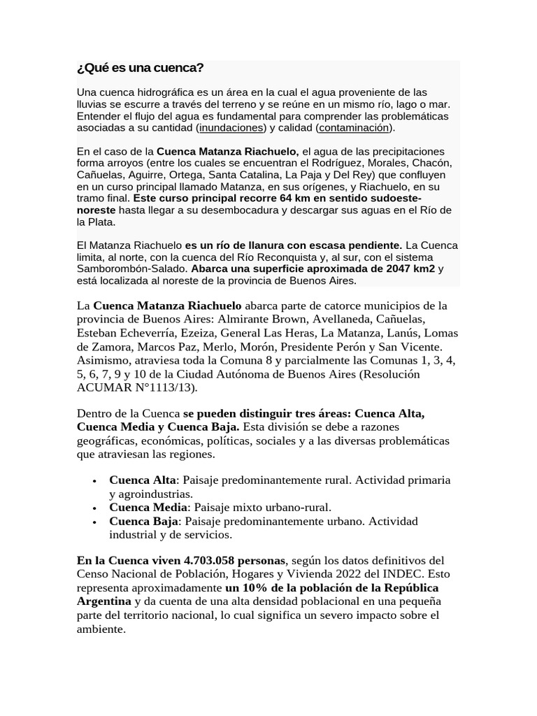 Definición de Cuenca Hidrográfica | PDF | Entorno natural | Geografía ...