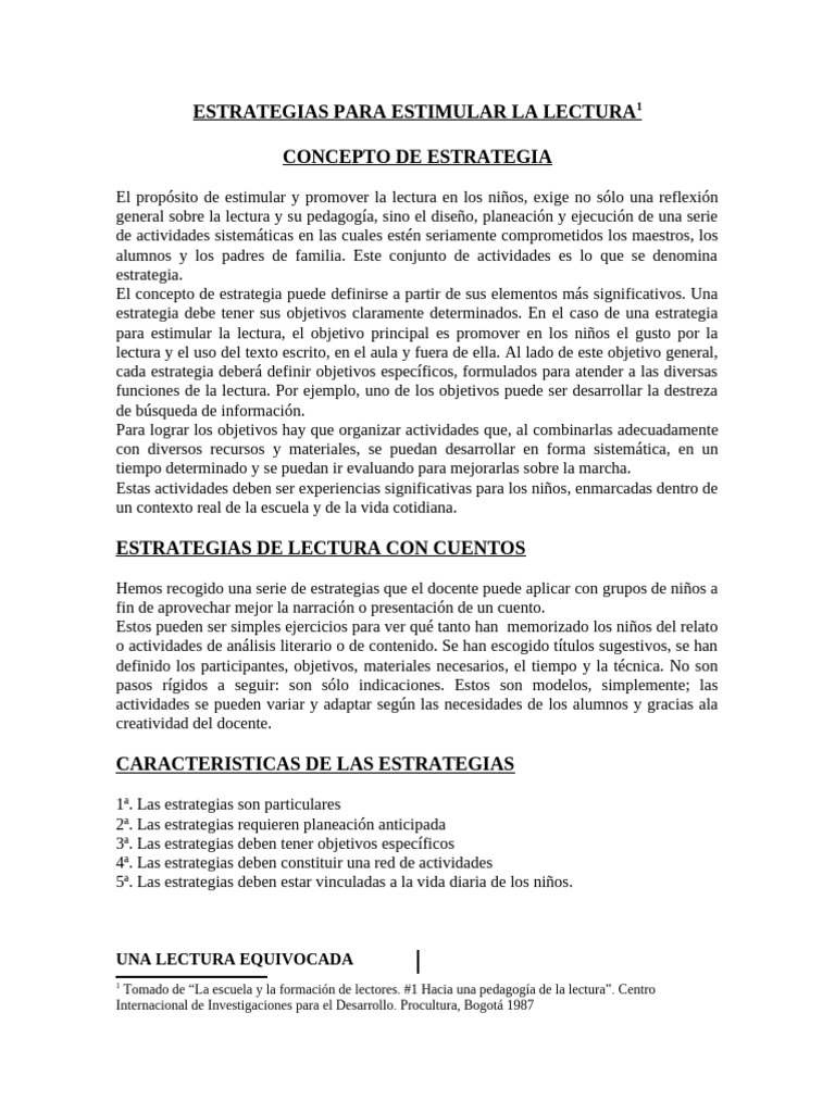 ESTRATEGIAS DE LECTURA | PDF | Cuentos