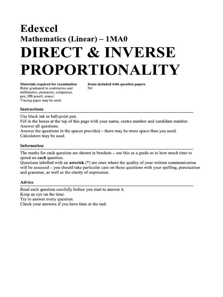 96 Direct and Inverse Proportionans1 p01 | PDF