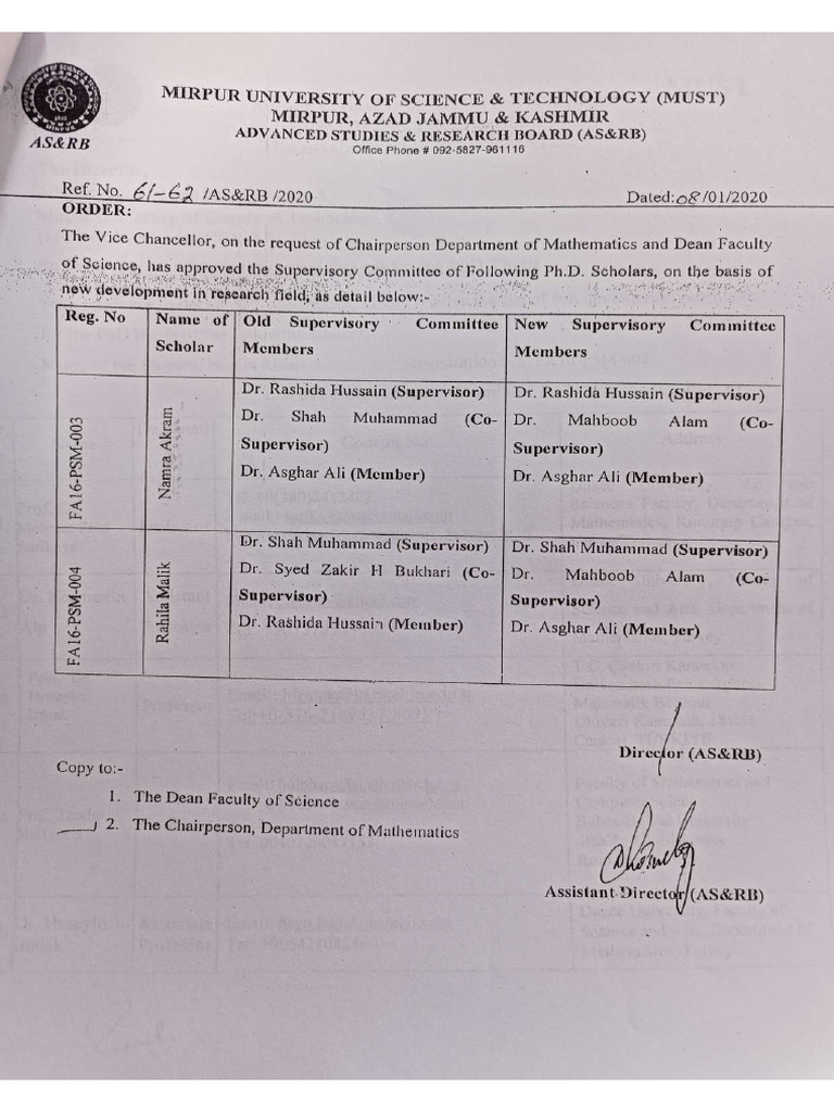 Supervisor approval list | PDF