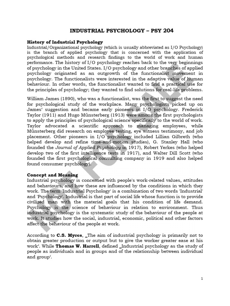 PSY 204 - Industrial Psychology Note 2 | PDF | Motivation | Motivational