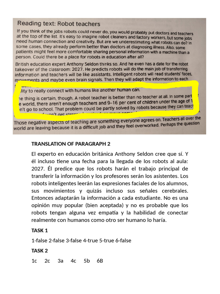 Correction of Reading Exercises | PDF