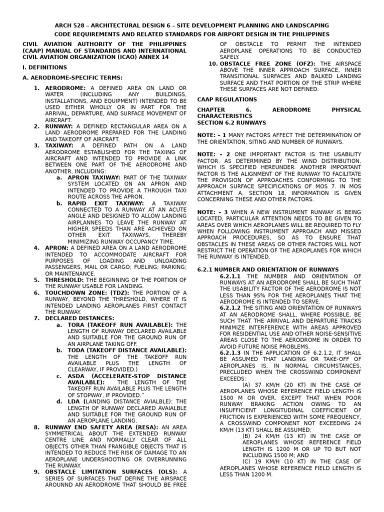 Airport Design & Code Requirements | PDF | Runway | Aerodrome