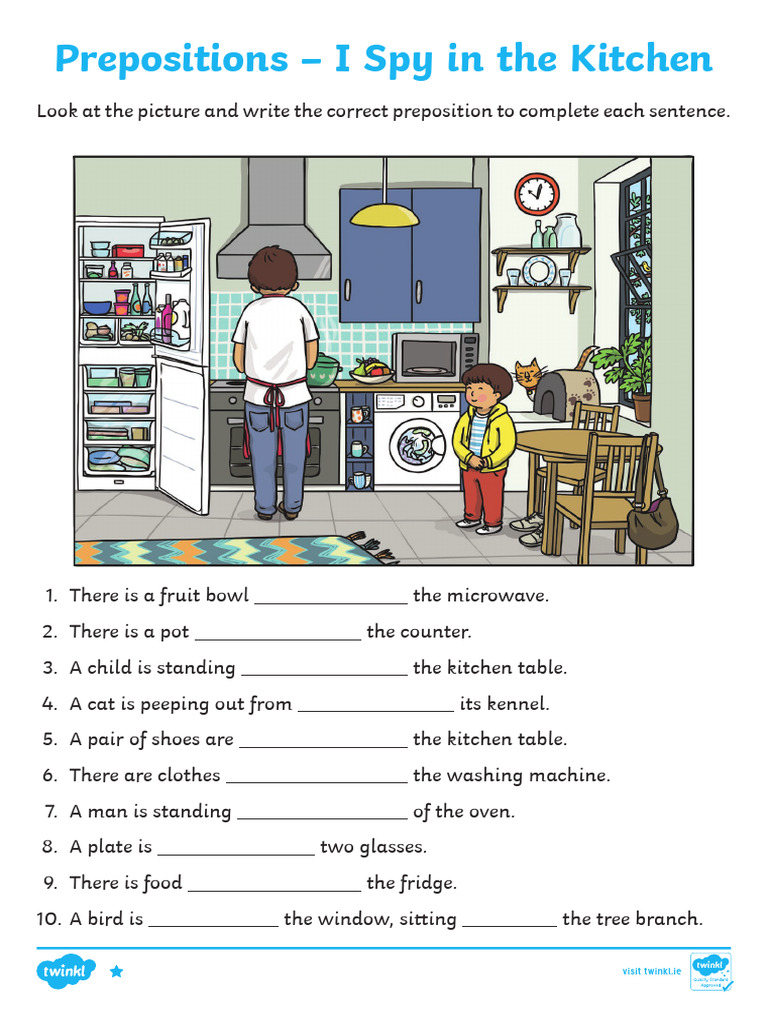 Roi L 969 Prepositions I Spy in The Kitchen Differentiated Activity ...