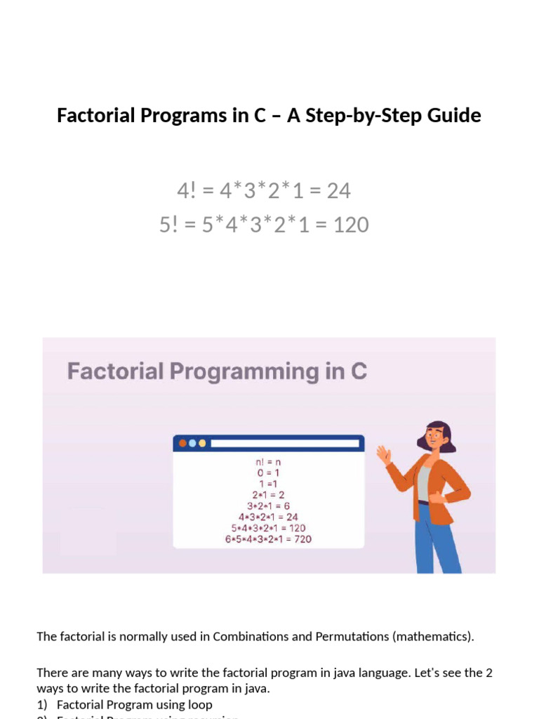Factorial Programs in C | PDF | Function (Mathematics) | Computer ...