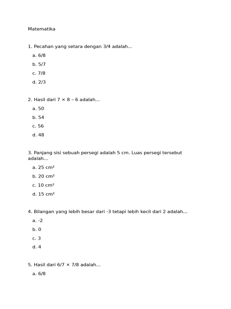 Soal MTK SMP | PDF