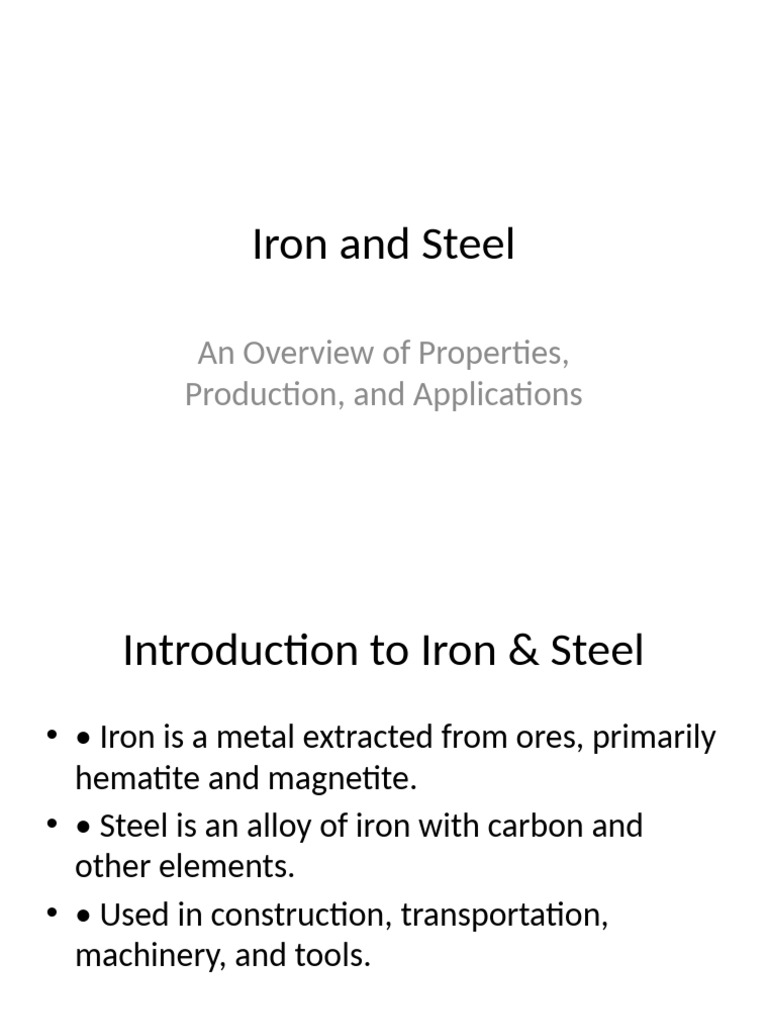 Iron and Steel Presentation | PDF