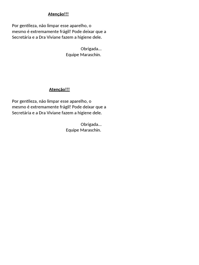 Bilhete para Os Aparelhos | PDF