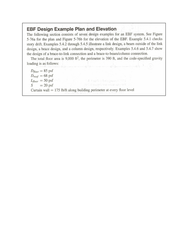 Ejemplo 1 - EBF Design Plan and Elevation | PDF