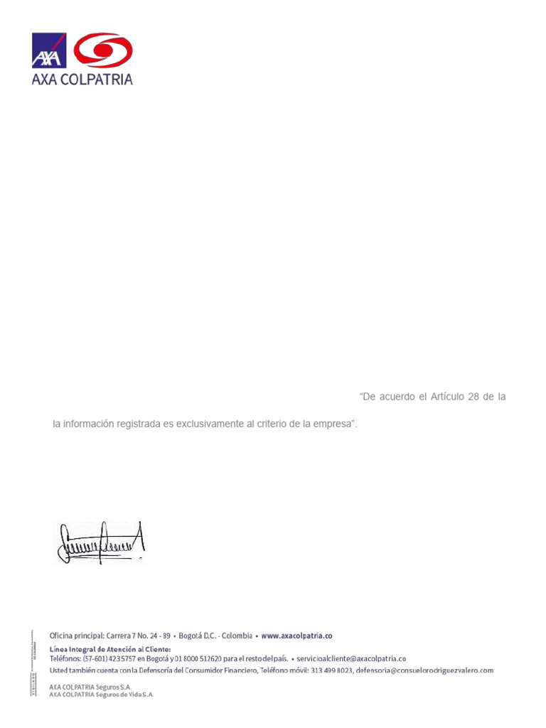 Constancia Axa Colpatria Estandares Minimos Del SG-SST - Maxielectricos Sas 2023 | PDF