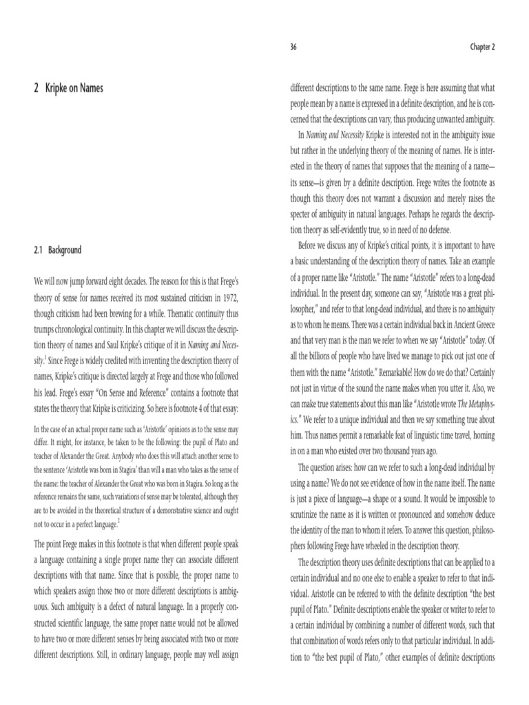 8.1 MEGINN Kripke on names | PDF | A Priori And A Posteriori | Modal Logic